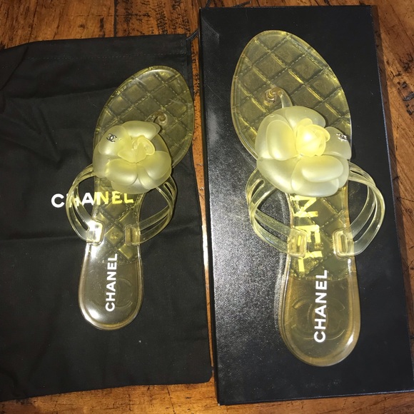 CHANEL | Shoes | Chanel Camellia Jelly Sandals | Poshmark